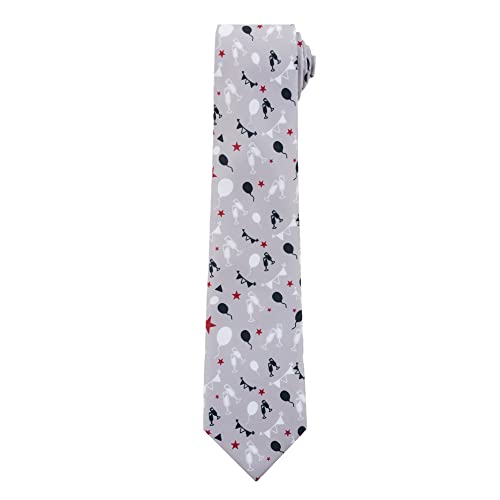 Jacob Alexander Men's Balloons Star Champagne Toast Decor Happy New Year Extra Long Neck Tie - Gray