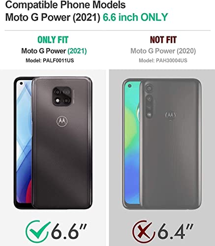 LeYi for Moto G Power 2021 Case with [2 Pack] Tempered Glass Screen Protector (Not Fit 2020/2022), [Military-Grade] Shockproof Phone Case with Kickstand for Motorola Moto G Power 2021, Black