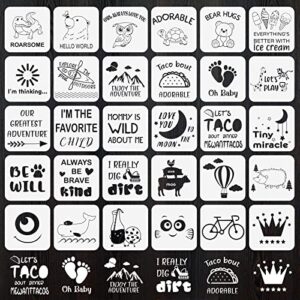 30 pack baby shower stencils cute onesie stencil mixed animals pattern painting stencils templates reusable for painting bodysuit bags shirts