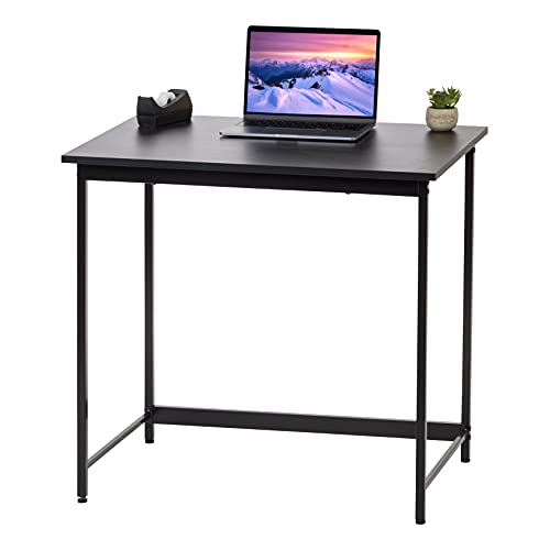 IRIS USA 32 Inch Modern Laptop and Computer Desk Office Table for Home Office, Water and Scratch Resistant Surface Gaming Desk, Easy to Assemble Black Desk