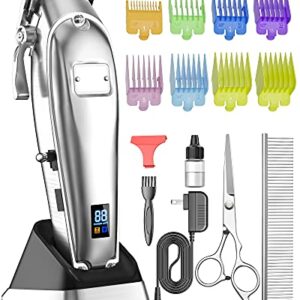 oneisall Dog Grooming Clippers for Thick Heavy Coats,2 Speed Cordless Hair Trimmers with Metal Blade Grooming Kit for Pets Dogs Cats Animals