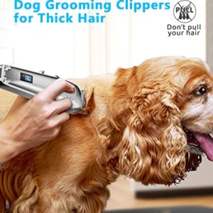 oneisall Dog Grooming Clippers for Thick Heavy Coats,2 Speed Cordless Hair Trimmers with Metal Blade Grooming Kit for Pets Dogs Cats Animals