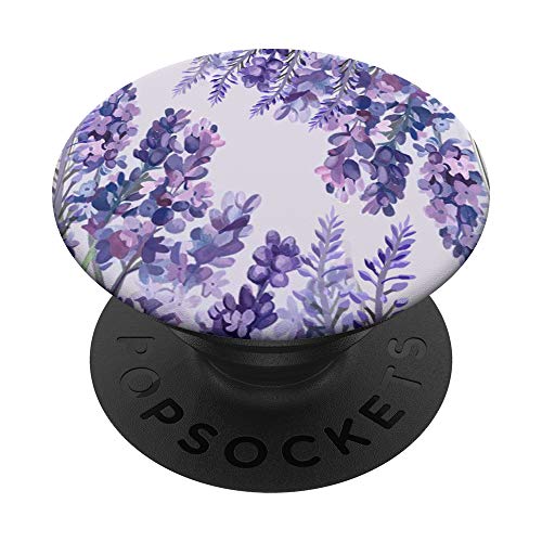 Lavender Floral Purple Flower Pattern Phone Popper PopSockets Swappable PopGrip