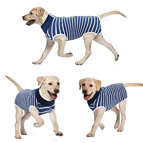 Dog Recovery Suit Cats Bodysuits for Abdominal Wounds Recovery Shirt for Male Female Pet Surgical Snugly Suit After Surgery Anti-Licking Dog Onesies, Substitute E-Collar & Cone Medium