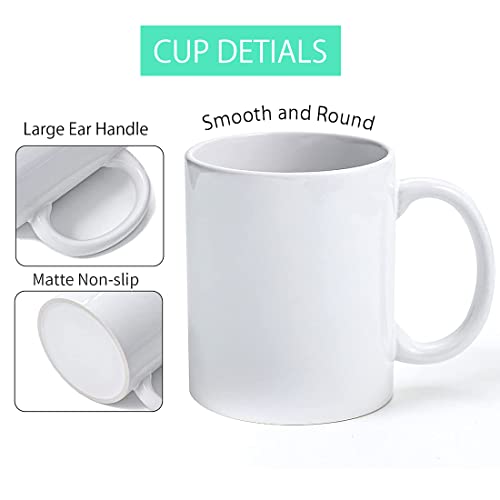 Signzworld Sublimation Mugs, Sublmation Mugs Blank 11oz for Vinyl, Sublimaton Coffee Mugs with Large Handle White Coated Ceramic Cup with White Gift Box(Set of 36)