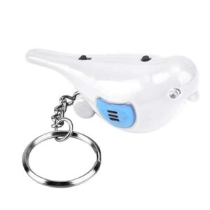 Bird Key Finder LED Whistle Key Finder Voice Control Keychain With Battery for Wallets Children Bags(white)