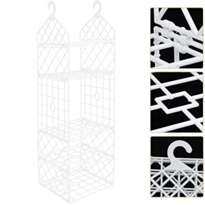 ARTIBETTER Multi- Layers DIY Foldable Hanging Closet Organizer Plastic Closet Space Saver for Clothing Sweaters Towels Pajamas Hats- Three Large One Small (White)