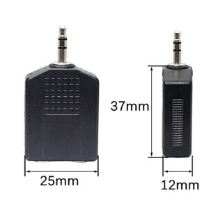 PNGKNYOCN 3.5mm (1/8 Inch) to 6.35mm (1/4 Inch) Stereo Audio Splitter，TRS 3.5mm Male to Two 6.35mm Female nterconnect Audio Connector Adapter(2-Pack)