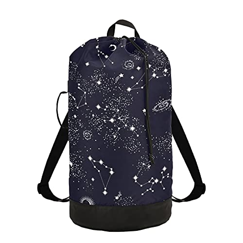 Space Galaxy Constellation Laundry Bag Backpack Bags Mesh Wash Laundry Bags Dirty Clothes Organizer for College,Travel,Camp,Dorm Essentials