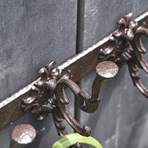 Sungmor Cast Iron Large Wall Hooks - Rustic Decorative Wall Mounted Hanging Hooks for Tools, Planters,Coats,Hats,Keys - Farmhouse Metal Coat Hanger Rack