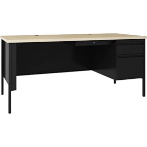 lorell fortress pedestal desk, beige