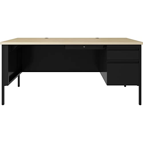 Lorell Fortress Pedestal Desk, Beige