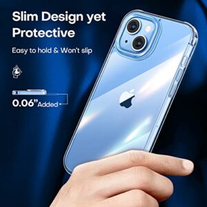 CANSHN Clear Designed for iPhone 13 case and iPhone 14 Case, [3.0mm Raised Airbags][Not Yellowing] Shockproof Protective Phone Case Cover with Hard Back & Soft TPU Bumper for iPhone 13/14 6.1''- Clear