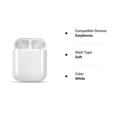 Compatible with AirPods 2&1 Charger Case Replacement, Wireless AirPods Charging Case with Bluetooth Pairing Sync Button, no Earbuds, White