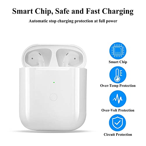 Compatible with AirPods 2&1 Charger Case Replacement, Wireless AirPods Charging Case with Bluetooth Pairing Sync Button, no Earbuds, White