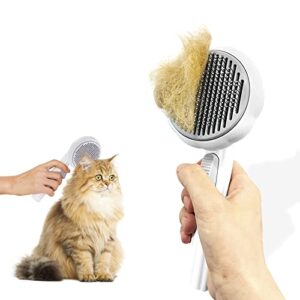 pet pumpkin brush,cat brushes for indoor cat,cat hair brush for shedding,cat comb for long or short haired cat massage removes mats,pet self cleaning slicker brush for dog cat pet grooming brush