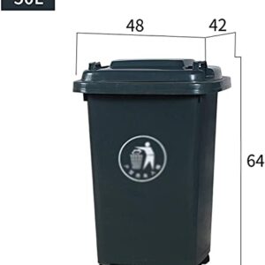 LZQBD Garbage Cans,Multifunctional Trash Can, Wheeled Industrial Waste Compost Bin for Factory Community Street Outdoor Garbage Recycling Bin,Yellow,50L