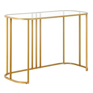 beatrice 44'' wide oval writing desk in brass