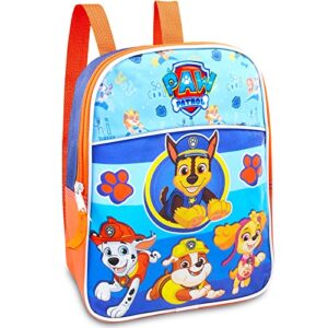 Paw Patrol Mini Backpack With Lunch Box For Kids, Boys ~ 5 Pc School Supplies Bundle With 11" Paw Patrol School Bag, Lunch Bag, Water Pouch, Stickers, And More