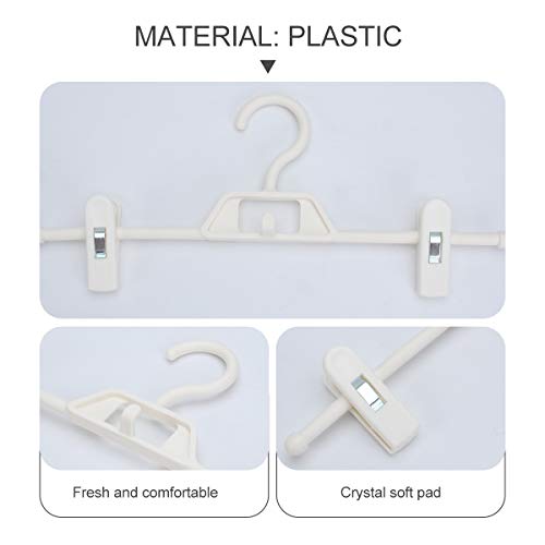 SENTOP 10Pcs Pants Hangers, Durable Plastic Skirt Hangers with Adjustable Clips, Space Saving Clothes Slack Hangers for Pants Skirts Trousers Shirt (13.8 Inches)