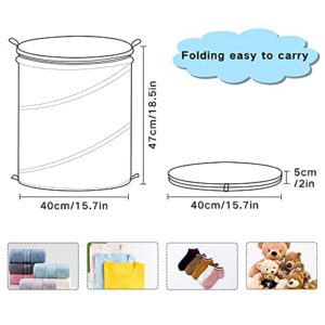 Rainbow Heart Pop Up Laundry Hamper with Lid Foldable Storage Basket Collapsible Laundry Bag for Camping Picnics Bathroom