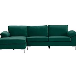 SECTIONAL Sofa Velvet Left Hand Facing