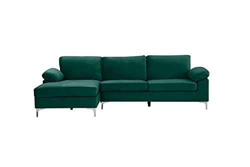 SECTIONAL Sofa Velvet Left Hand Facing