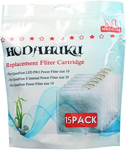 hodahuku Filter Cartridges for Aqueon QuietFlow Medium Aquariums Replacement Fish Tank Filter Cartridges (15 Pack)