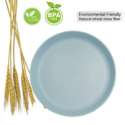 Homestockplus Dinner Plates Wheat Straw Fiber Plate Sets Unbreakable Environment Friendly Plates Microwave Save Dish Washer Safe For Salad Pasta Safe [Set of 8]