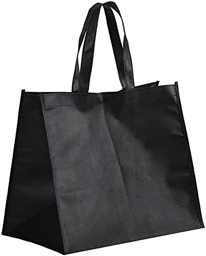 Tosnail 15 Pack Large Foldable Reusable Grocery Tote Bags Shopping Bags - Black