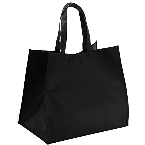 Tosnail 15 Pack Large Foldable Reusable Grocery Tote Bags Shopping Bags - Black