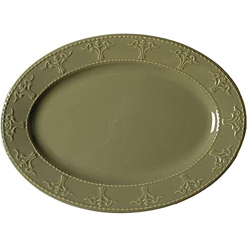 JCPenney Athena Dark Green Oval Serving Platter