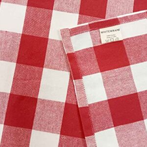 WHITEWRAP Bib Apron with 2 pockets | 2-Pack | 35”x28” with Adjustable Neck | Red and White Checked | Unisex Apron Long Ties | Commercial Apron for Cooking, Chef and Restaurant| Kitchen BBQ Painting