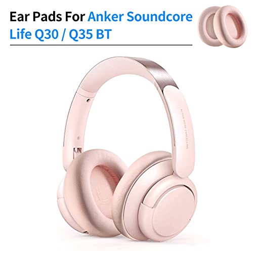 XBERSTAR Professional Headphones Ear Pads Cushions Replacement -earpads for Soundcore Life Q30 / Q35 BT Headset (Pink)