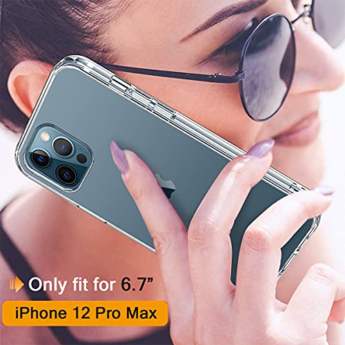 GiiKa for iPhone 12 Pro Max Case with Screen Protector, Clear Full Body Shockproof Protective Hard Case with TPU Bumper Cover Phone Case for iPhone 12 Pro Max