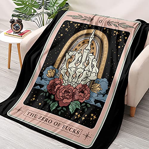 NBBZ Funny Tarot Card Ultra Soft Flannel Couch Sofa Throws Blankets for Traveling Flighting Camping Home 51x63 in. (130x160cm)