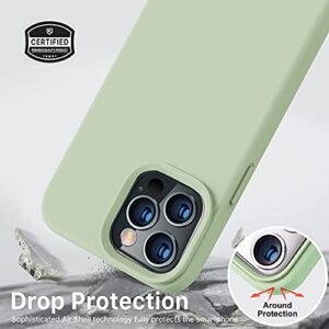 Vooii Compatible with iPhone 13 Pro Case, Liquid Silicone Full Body Protective Case with [Anti-Scratch] [Soft Microfiber Lining] [Camera Protective Case] for iPhone 13 Pro 6.1 inch, Matcha