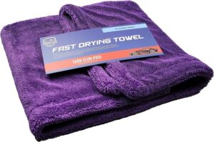 deutschmotor super fast 1600 gsm large microfiber drying towels 31"x20" (80x50cm) one towel drys one car 2022 twist-loop design (purple)