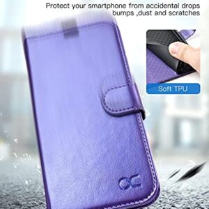 OCASE Compatible with iPhone 13 Wallet Case, PU Leather Flip Folio Case with Card Holders RFID Blocking Kickstand [Shockproof TPU Inner Shell] Phone Cover 6.1 Inch 2021 (Purple)