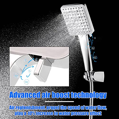 Ablink High Pressure Shower Head with Handheld, 6 Modes Chrome Shower Head with 59" Stainless Steel Hose and Adjustable Shower Bracket