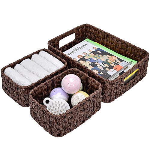 GRANNY SAYS Bundle of 1-Pack Wicker Wastebasket & 3-Pack Wicker Storage Baskets