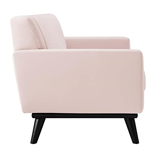 Modway Engage Channel Tufted Performance Velvet Loveseat in Pink