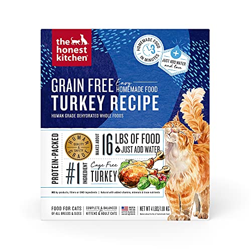 The Honest Kitchen Dehydrated Grain Free Turkey Cat Food, 4 lb Box