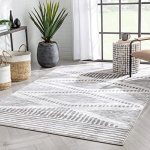 Well Woven Axasta Ivory Grey Diamond Medallion Tribal Area Rug 3x5 (3'11" x 5'3")