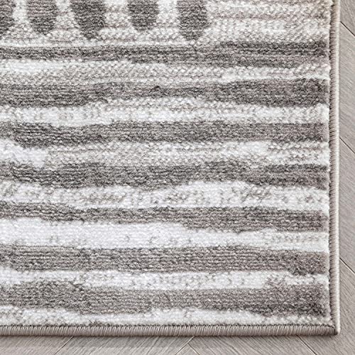 Well Woven Axasta Ivory Grey Diamond Medallion Tribal Area Rug 3x5 (3'11" x 5'3")