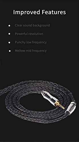 Kinboofi HiFi Earphone Cable, KBEAR 24 Core 5N Silver Plated OFC Upgrade Cable… (2PIN, 3.5mm)