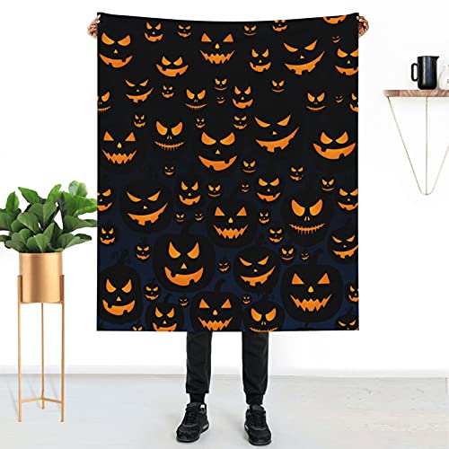 Halloween Pumpkin Ultra-Soft Micro Fleece Blanket Durable Keeps Warm The Office Blanket for All Seasons and Scene 60x50 Inch