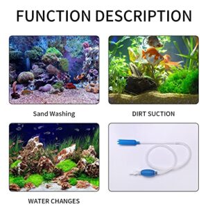 Firesteed Fish Tank Water Change Cleaning kit Tool, A Hand Syphon Pump to Drain Cleaning Kit Tools Algae Scrapers Set 5 in 1