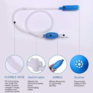 Firesteed Fish Tank Water Change Cleaning kit Tool, A Hand Syphon Pump to Drain Cleaning Kit Tools Algae Scrapers Set 5 in 1