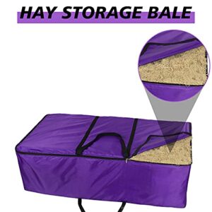 HYXITVCG Hay Bag, Heavy Duty Hay Bale Storage Bag, Extra Large Tote Hay Bale Carry Bag, Portable Horses Goats Livestock Hay Bale Bag with Zipper and Handle (45'' x 23'' x14'')